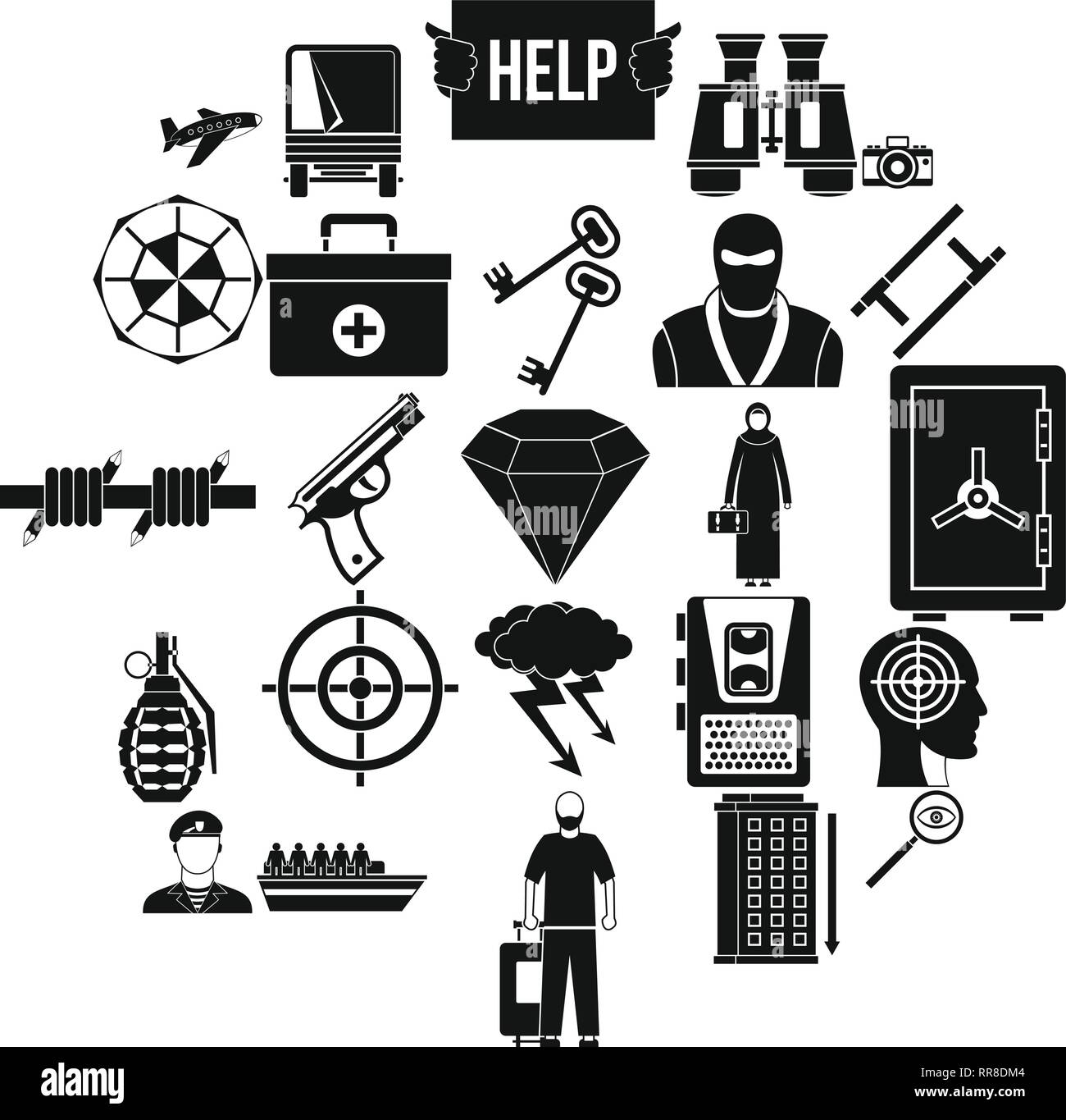 Police icons set, simple style Stock Vector Image & Art - Alamy