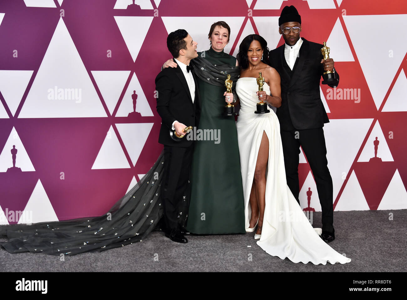 Rami Malek, Olivia Colman, Mahershala Ali and Regina King in the press ...