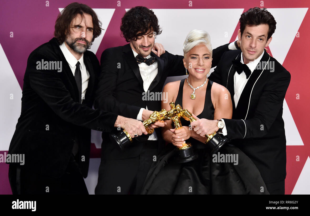 Andrew Wyatt, Anthony Rossomando, Mark Ronson and Lady Gaga, winners of ...