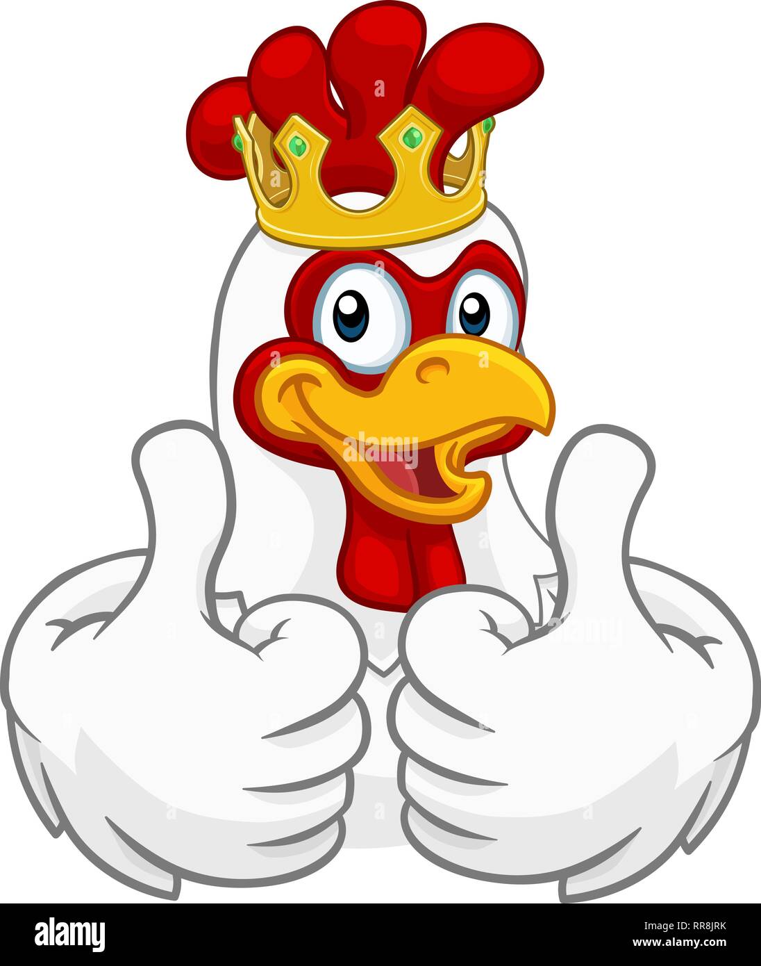 King Chicken Rooster Cockerel Bird Crown Cartoon Stock Vector Image ...