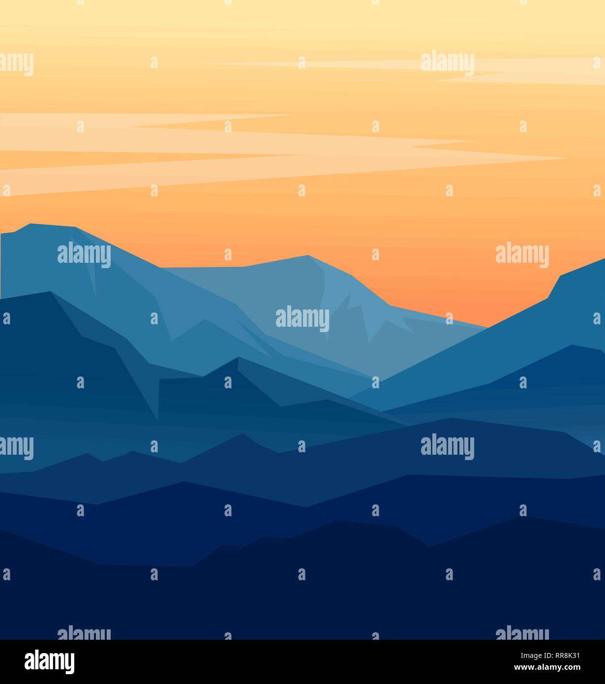 Landscape view with mountains in the background Stock Vector Images - Alamy