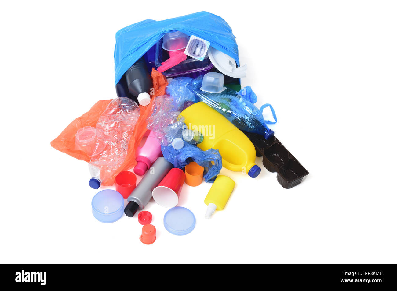 Top view plastic pollution on Cut Out Stock Images & Pictures - Alamy