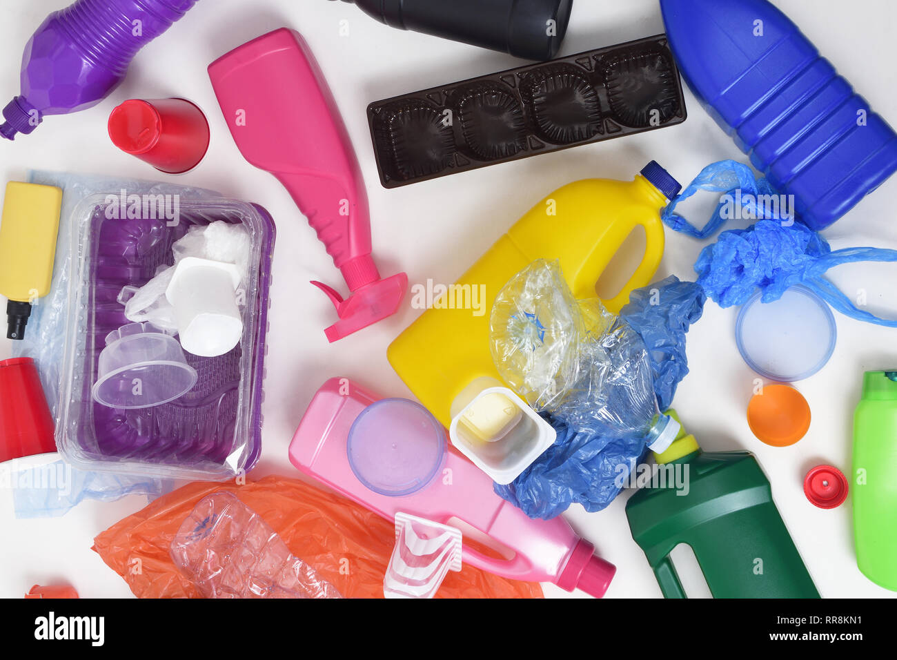 plastic garbage isolated on white Stock Photo - Alamy