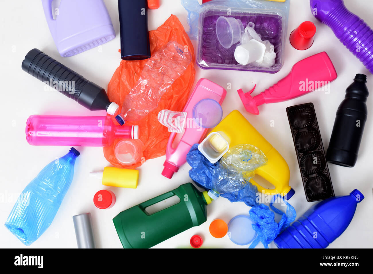 plastic garbage isolated on white Stock Photo - Alamy