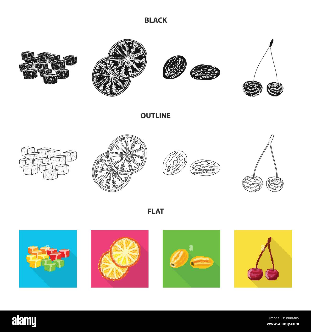 Vector design of food and raw logo. Collection of food and nature stock ...