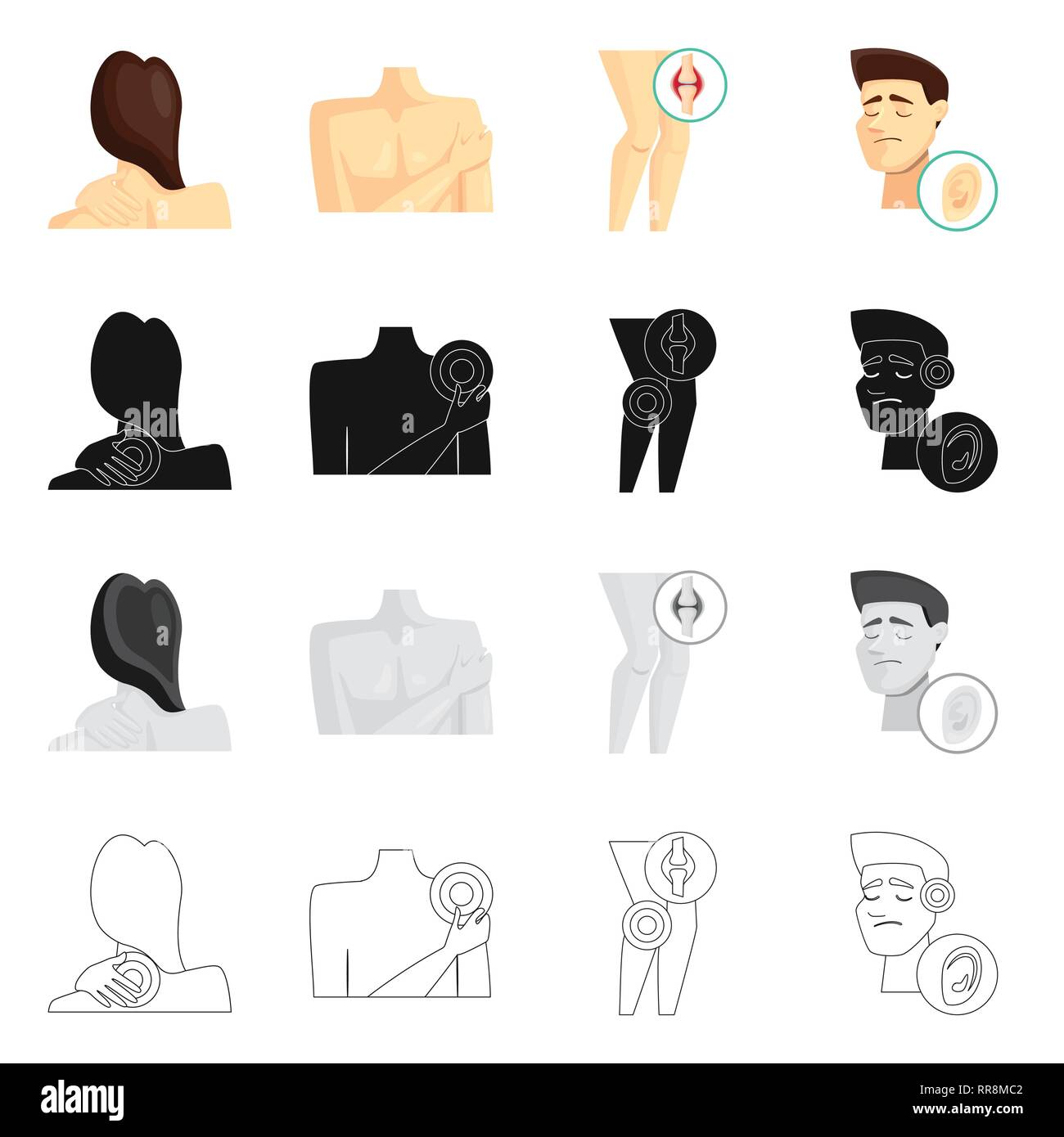 Vector design of hospital and rendering symbol. Set of hospital and ...
