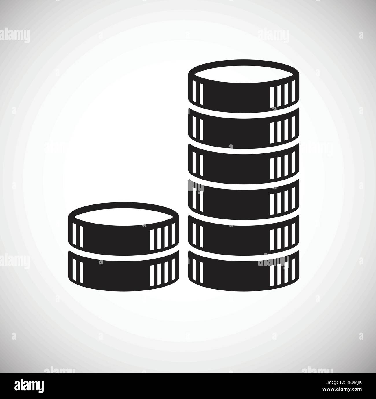 Coin icons set on white background for graphic and web design, Modern ...