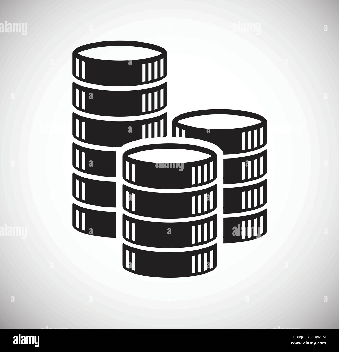 Coin icons set on white background for graphic and web design, Modern ...