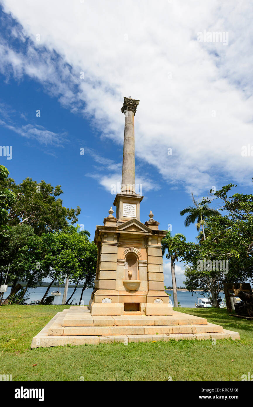 Monument commemorating Cpt James Cook landing in Cooktown on 17th June ...