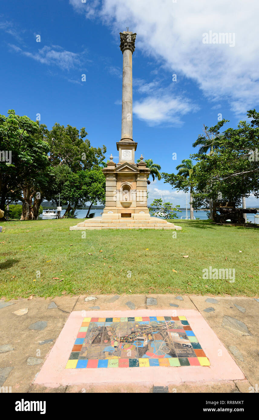 Monument commemorating Cpt James Cook landing in Cooktown on 17th June ...