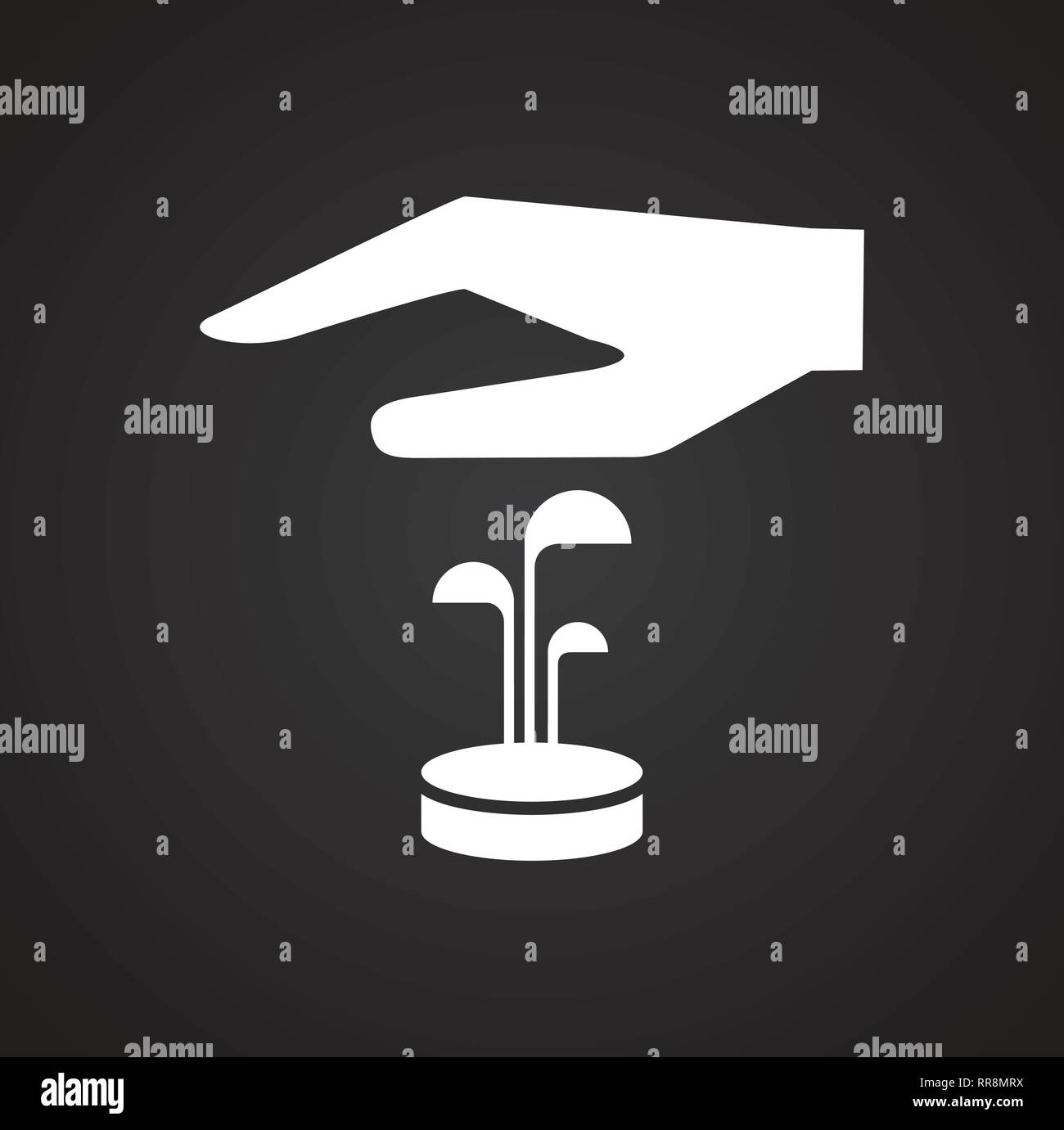 Grow icon on black background for graphic and web design, Modern simple ...