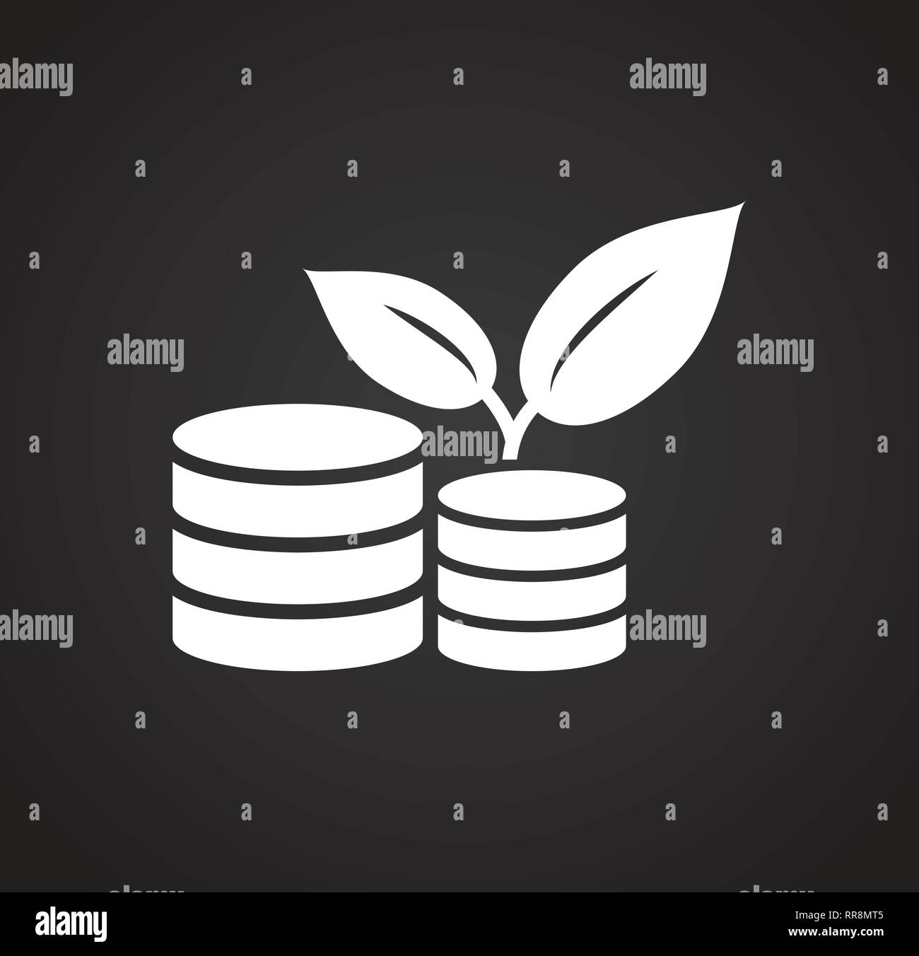 Grow icon on black background for graphic and web design, Modern simple ...