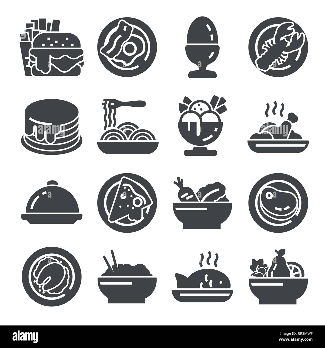 Fish burger with fries Stock Vector Images - Alamy