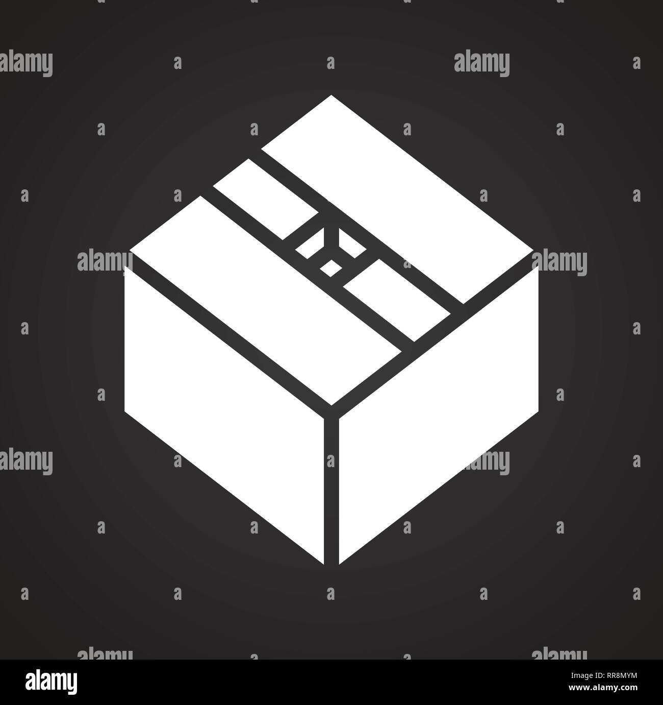 Box icon on black background for graphic and web design, Modern simple ...