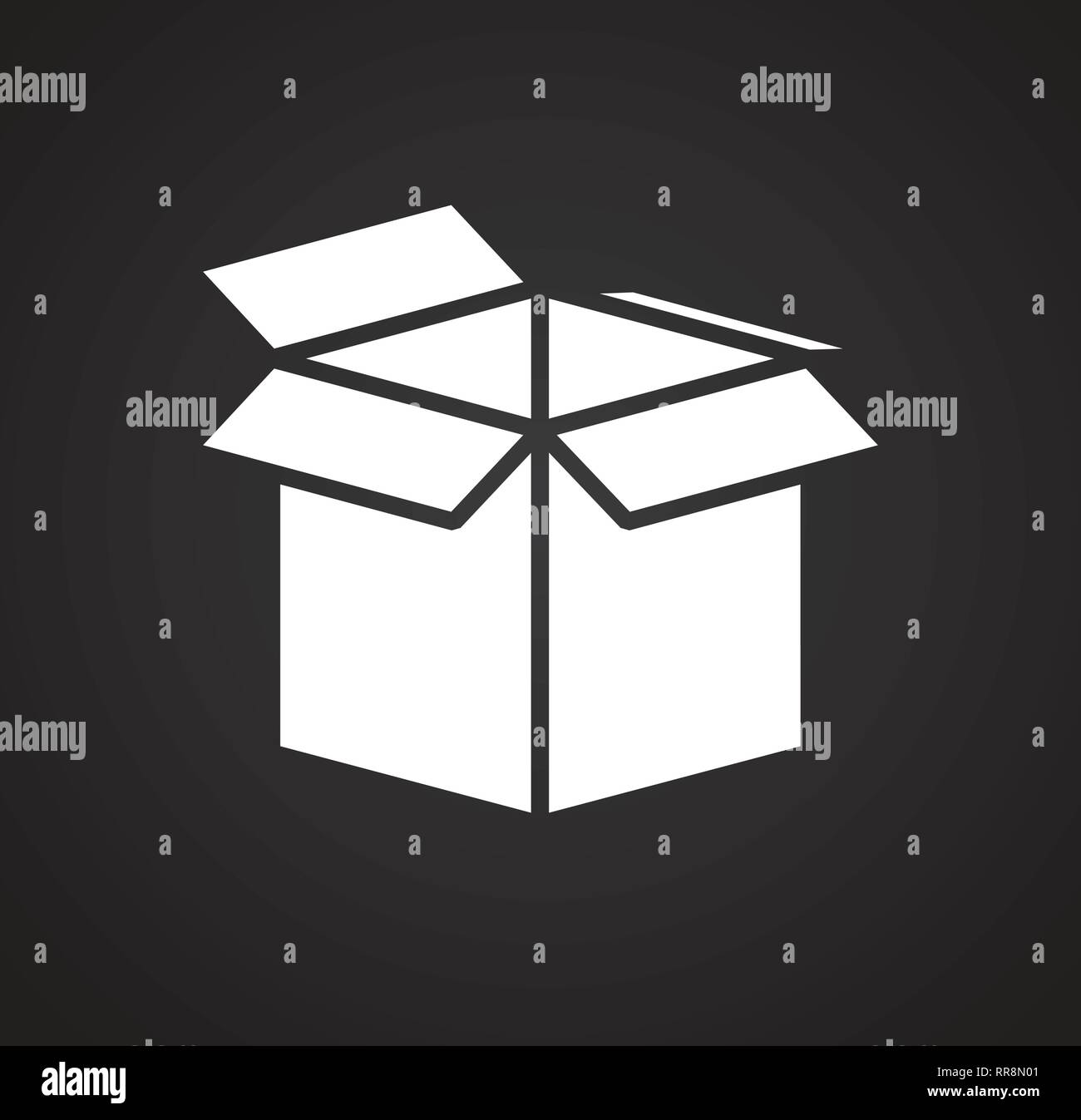 Box icon on black background for graphic and web design, Modern simple ...