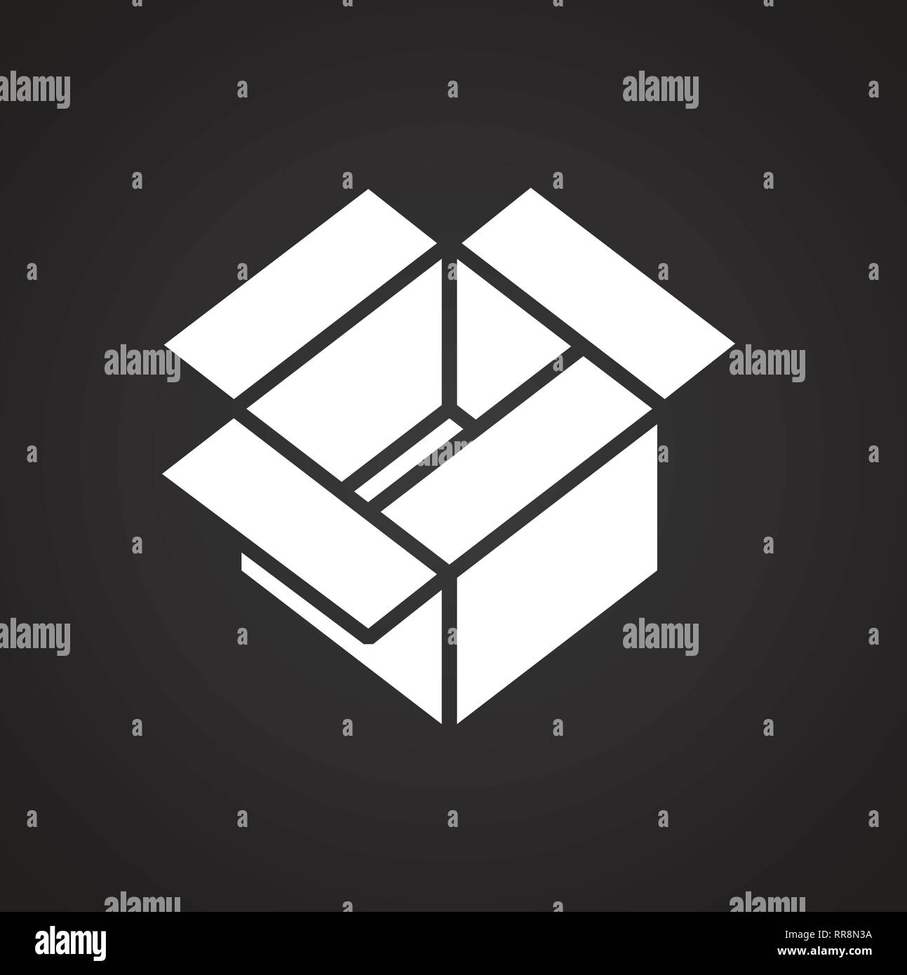 Box icon on black background for graphic and web design, Modern simple ...