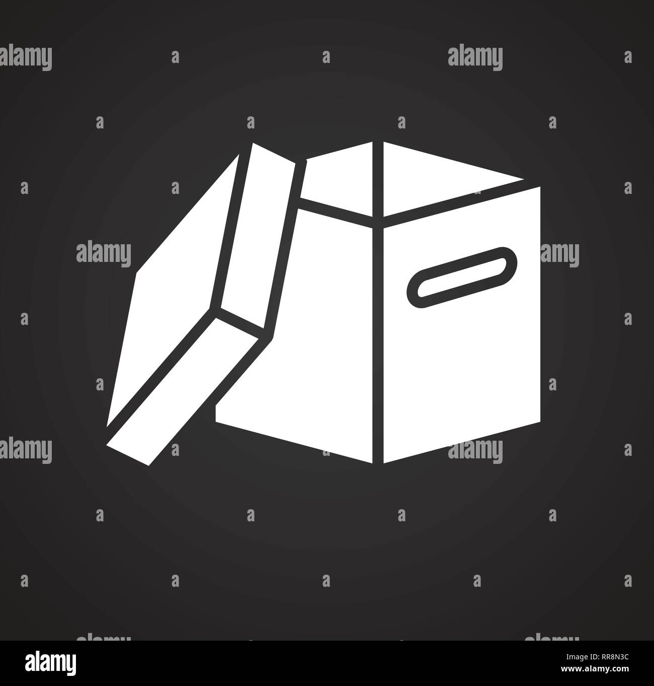 Box icon on black background for graphic and web design, Modern simple ...