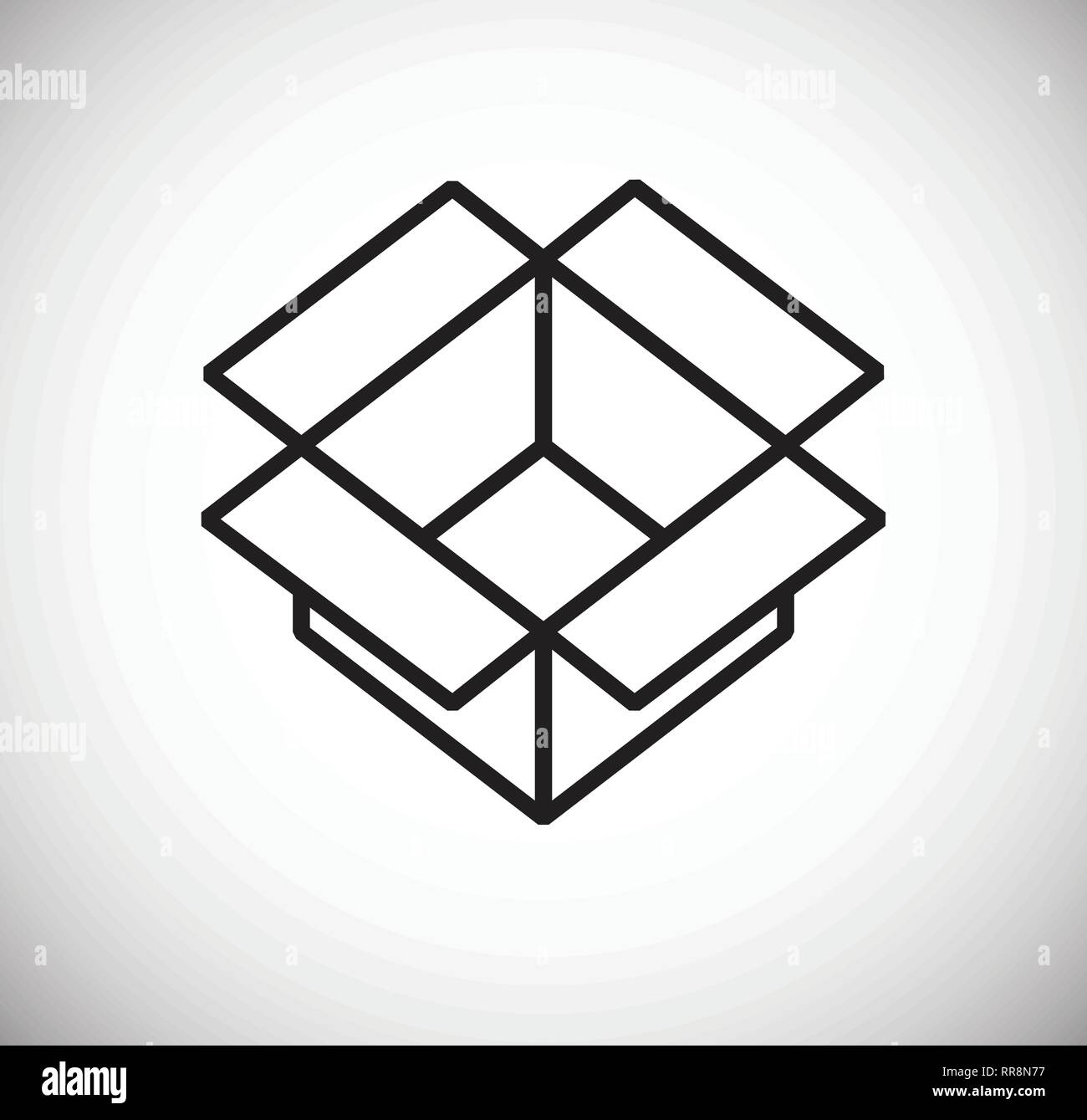 Box line icon on black background for graphic and web design, Modern ...