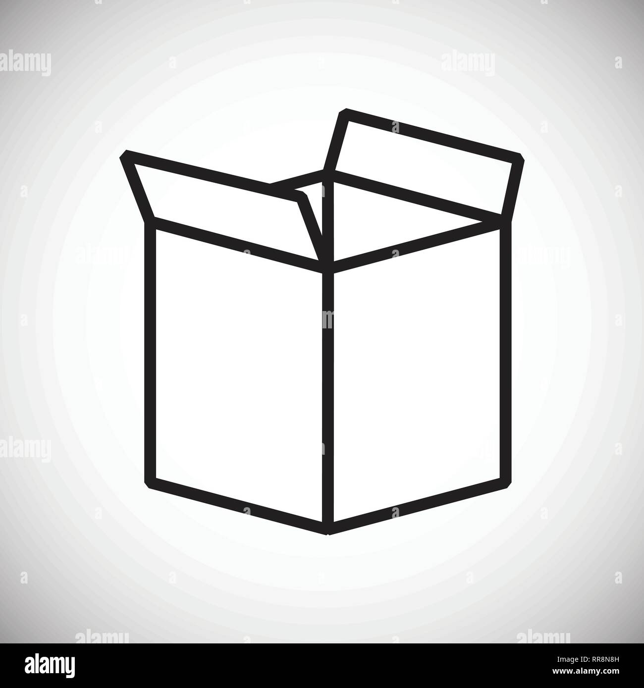 Box line icon on black background for graphic and web design, Modern ...