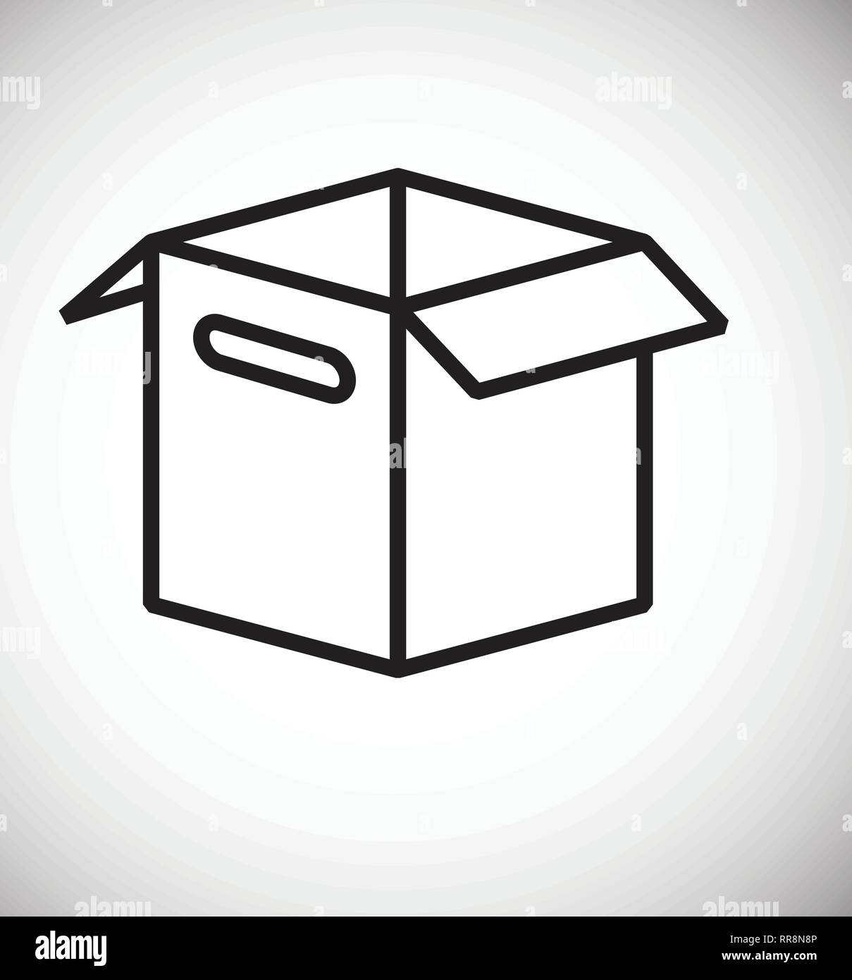 Box line icon on black background for graphic and web design, Modern ...