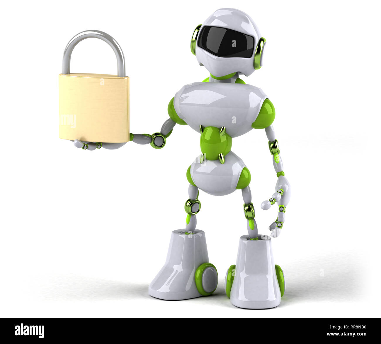 Green robot - 3D Illustration Stock Photo - Alamy