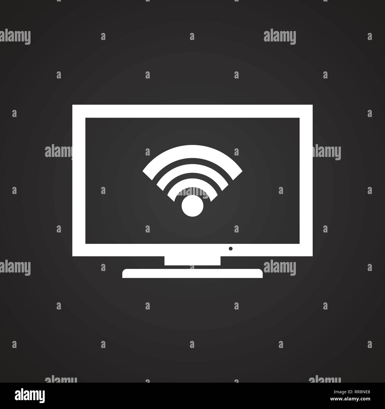 TV icon on black background for graphic and web design, Modern simple ...