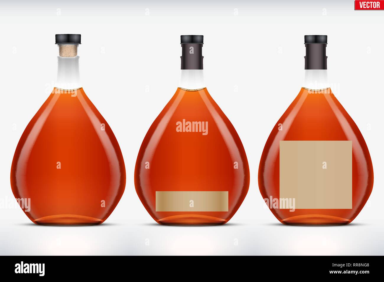 Cognac bottle set mockup Stock Vector Image & Art - Alamy