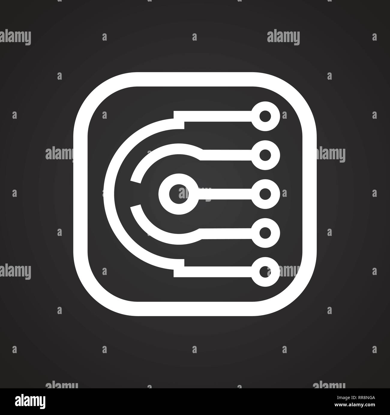 Electronic circuit icon on black background for graphic and web design ...