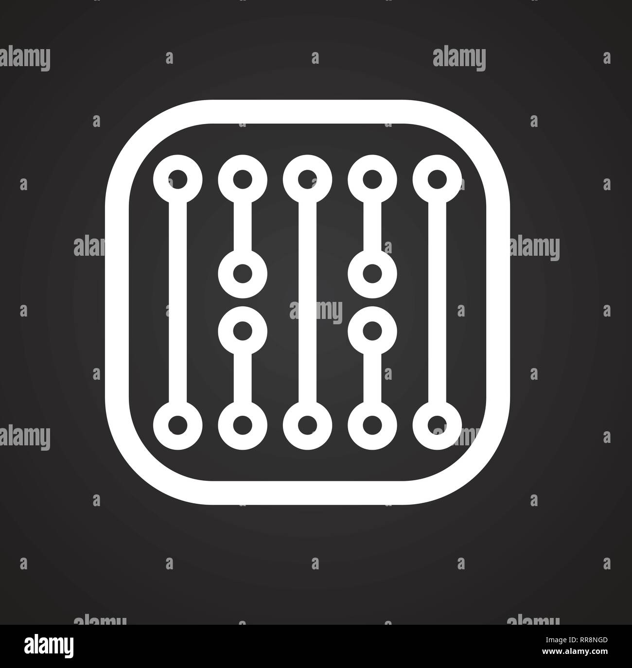 Electronic circuit icon on black background for graphic and web design ...