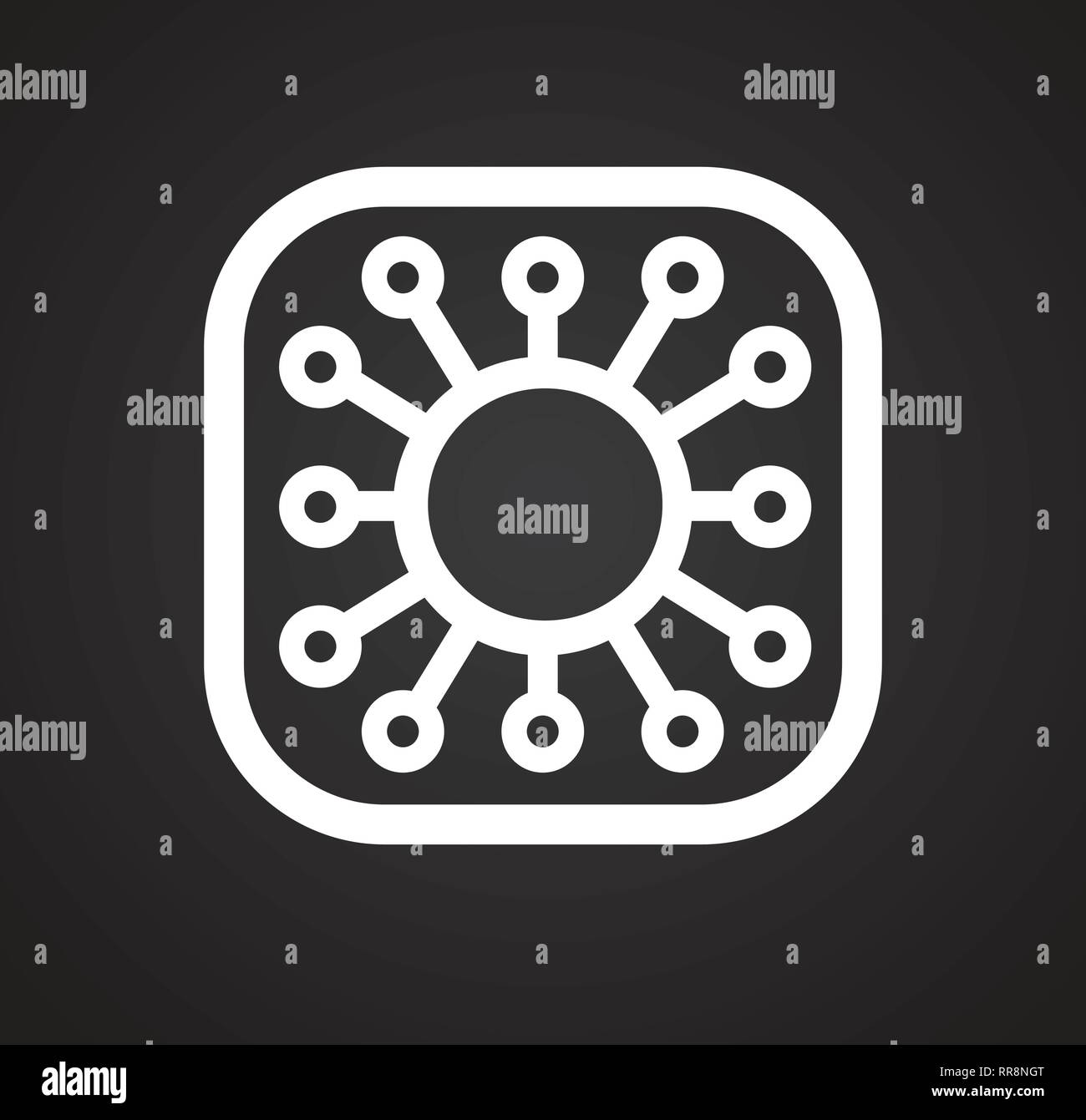Electronic circuit icon on black background for graphic and web design ...