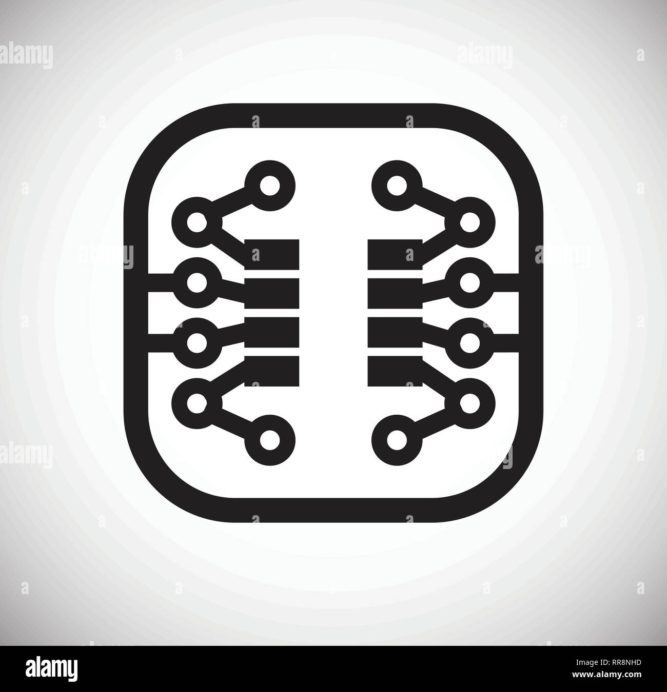 Electronic circuit icon on white background for graphic and web design ...