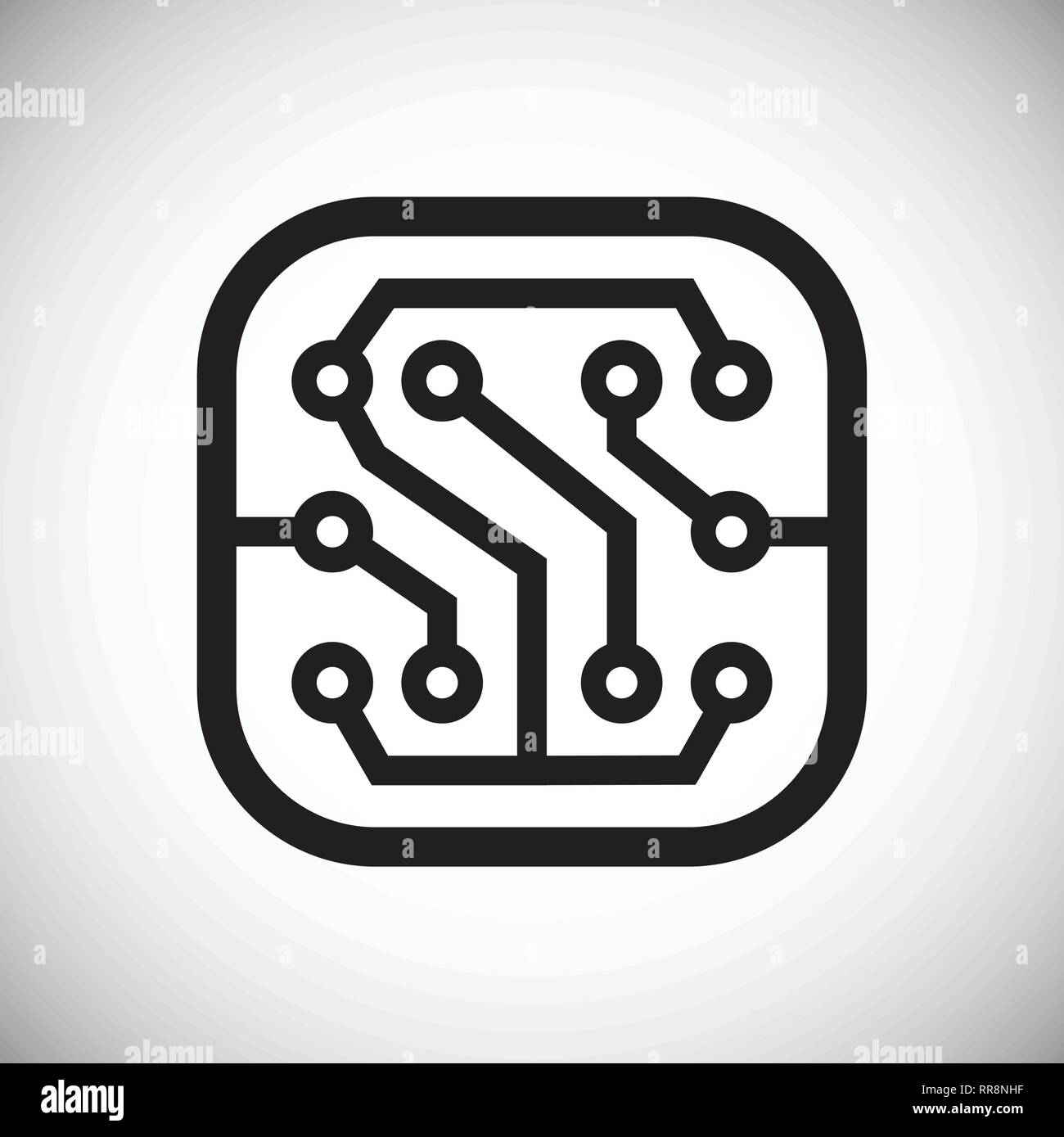 Electronic circuit icon on white background for graphic and web design ...