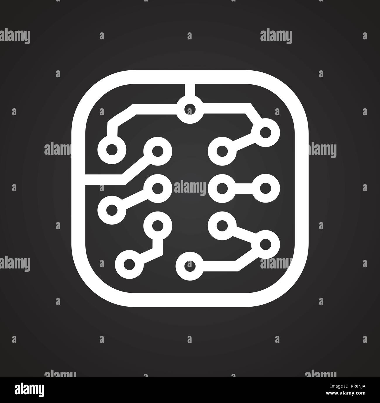Electronic circuit icon on black background for graphic and web design ...