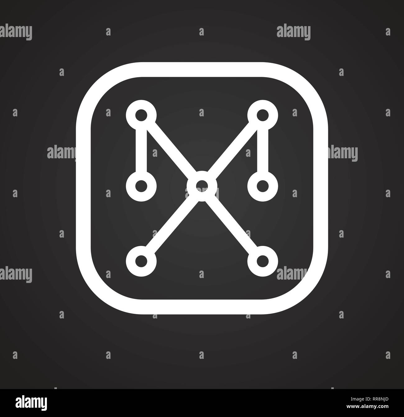 Electronic circuit icon on black background for graphic and web design ...