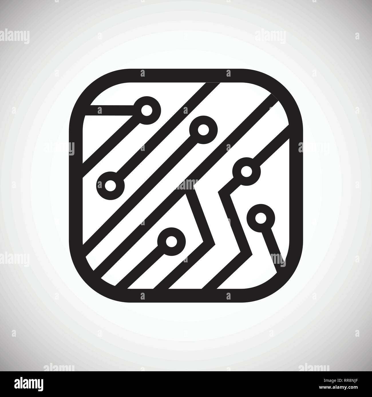 Electronic circuit icon on white background for graphic and web design ...