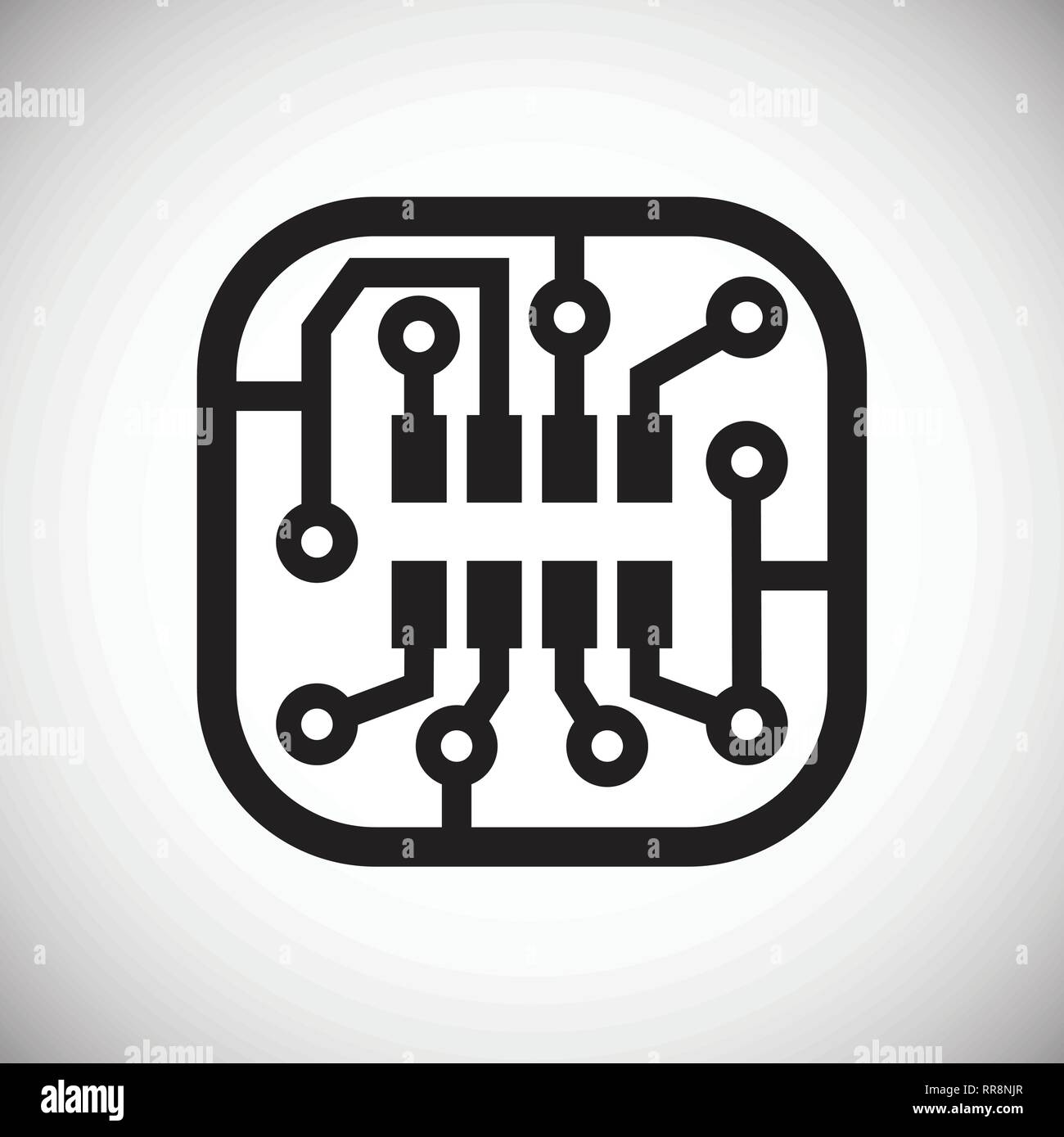 Electronic circuit icon on white background for graphic and web design ...