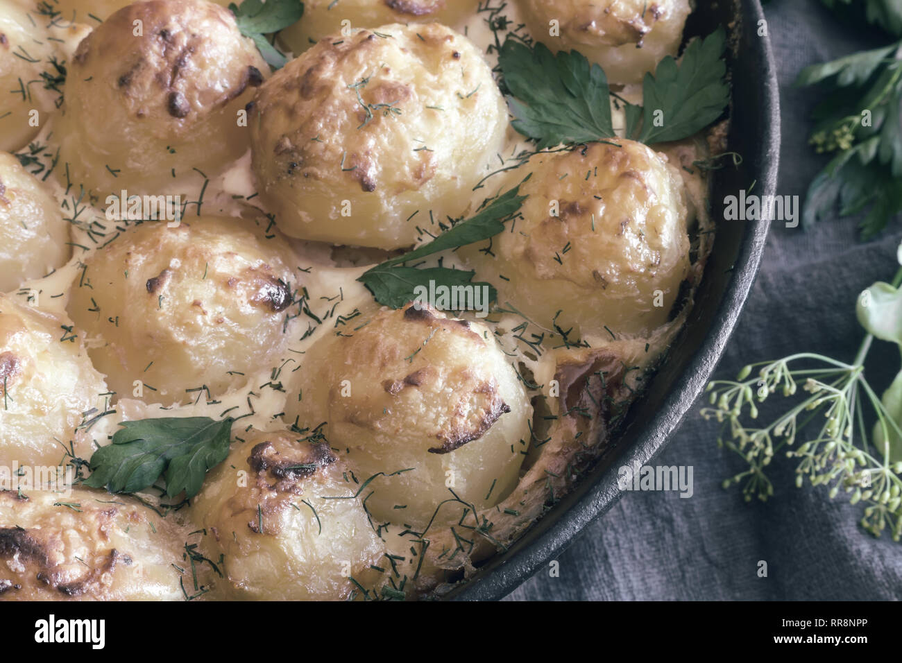 Prince potatoes : baked in the oven young potatoes with cottage cheese ...