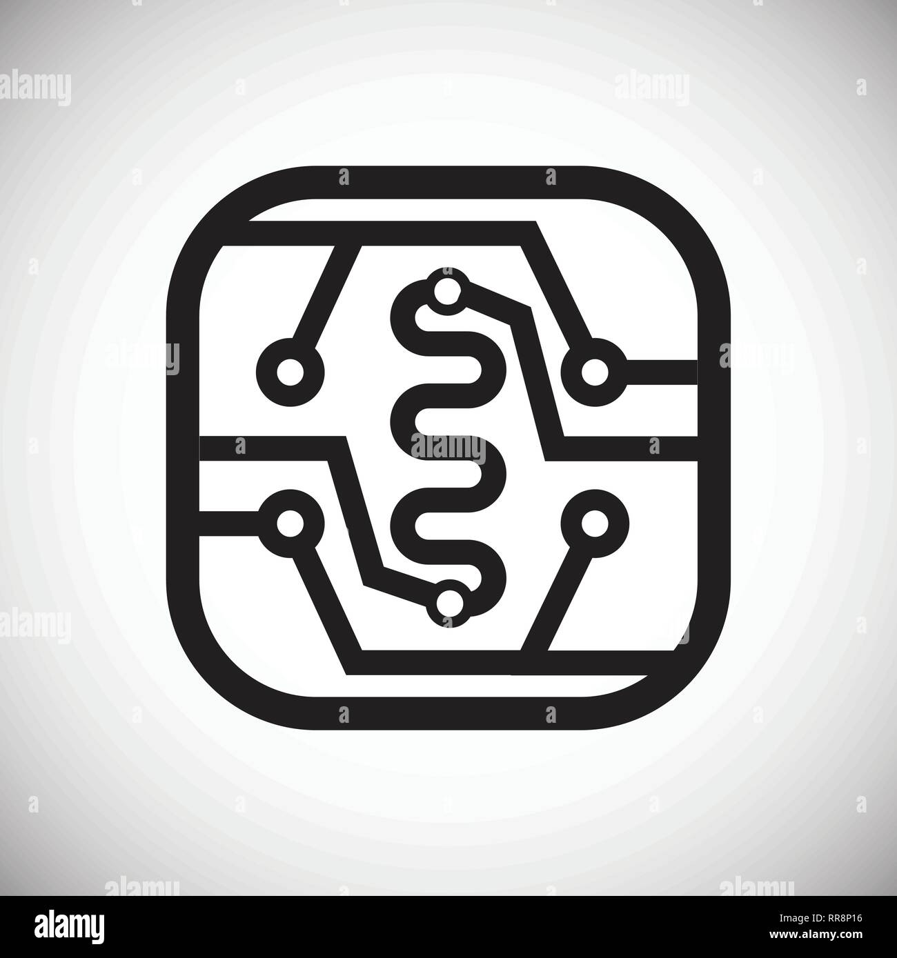 Electronic circuit icon on white background for graphic and web design ...