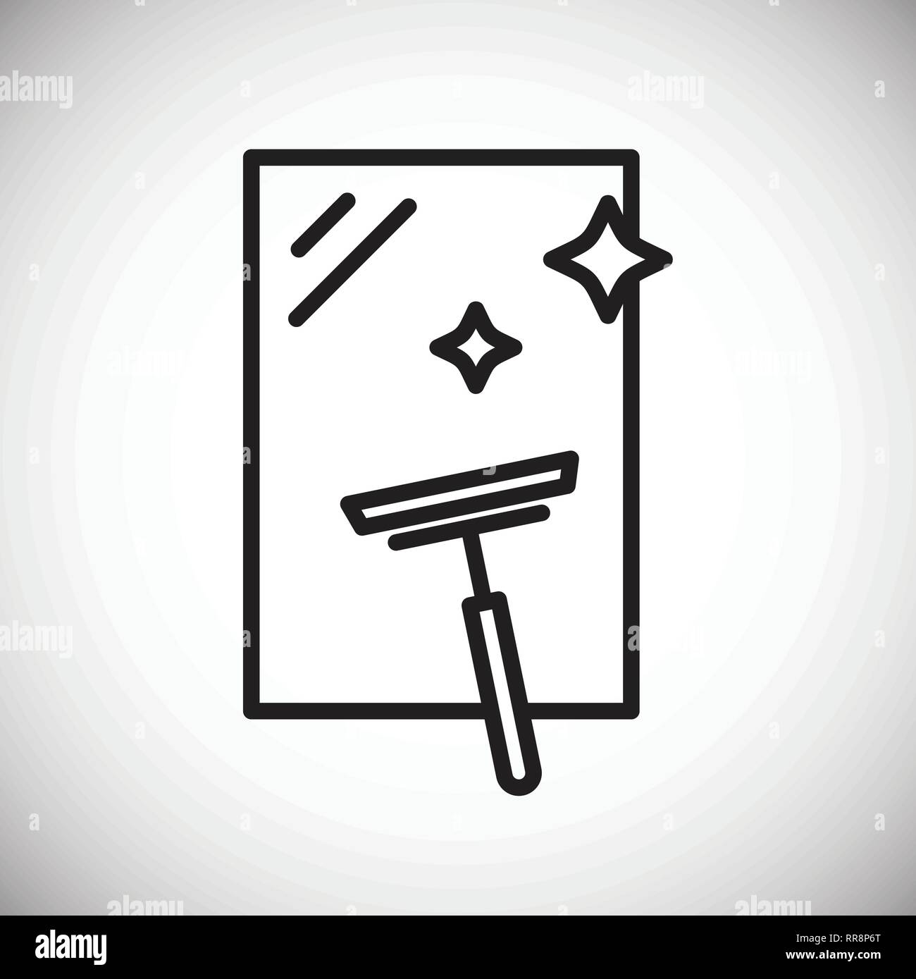 Glass cleaning line icon on white background for graphic and web design ...