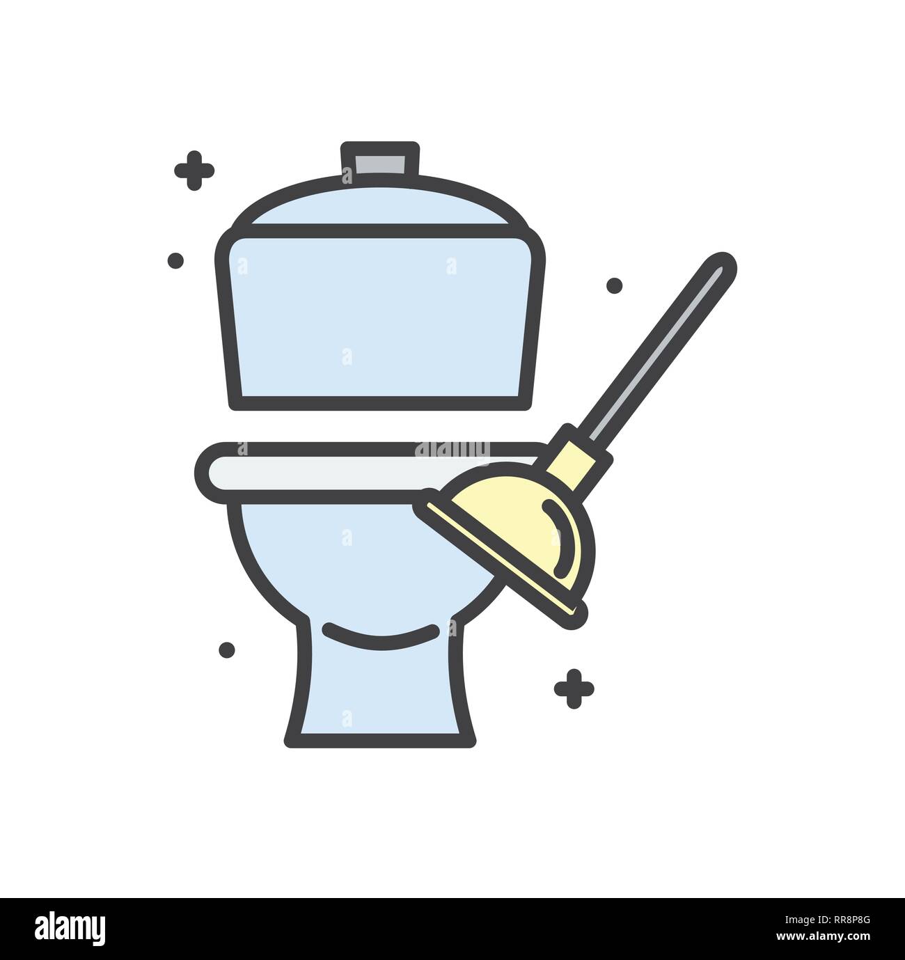 Toilet line icon on white background for graphic and web design, Modern ...