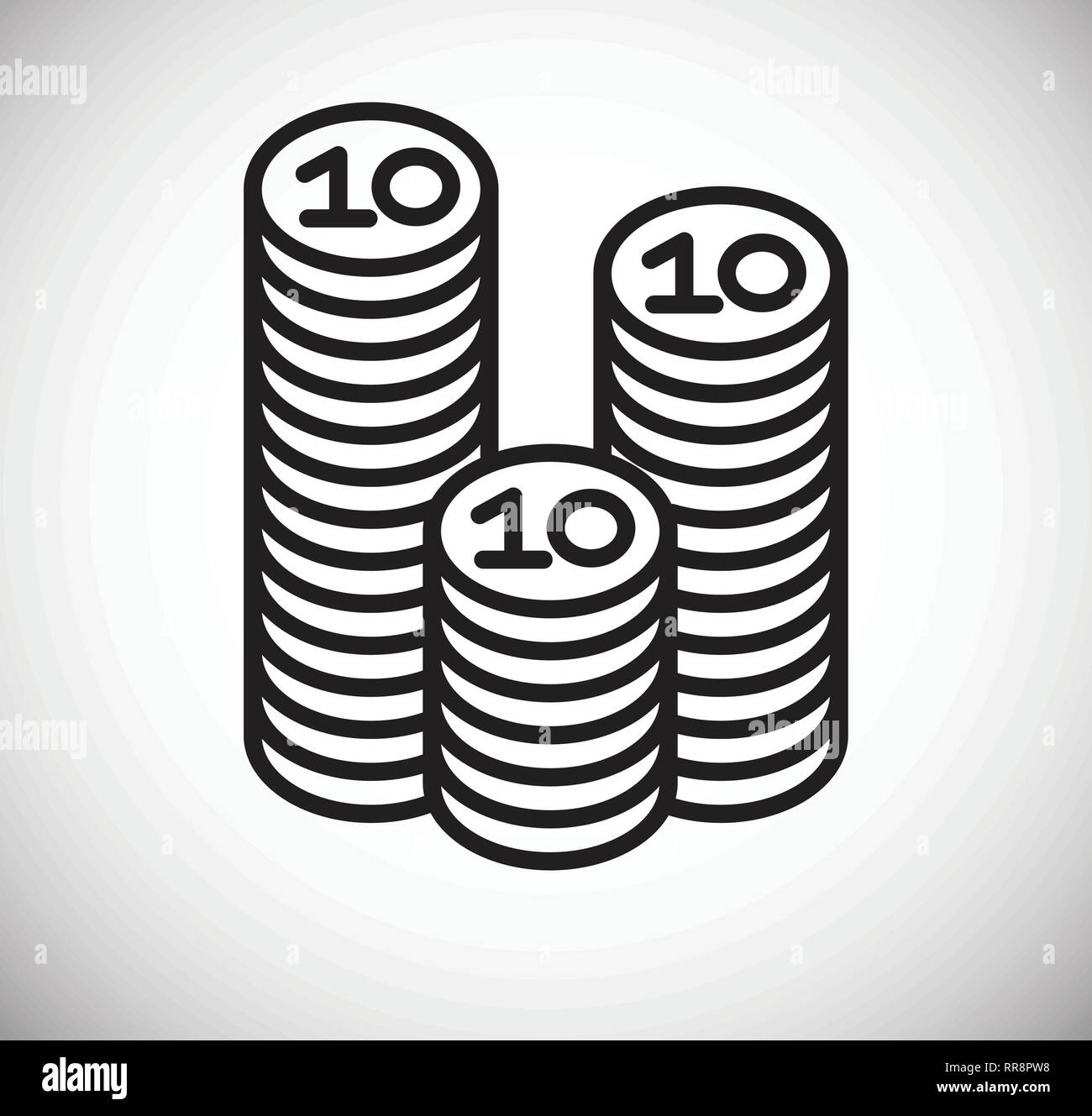 Coins line icon on white background for graphic and web design, Modern ...