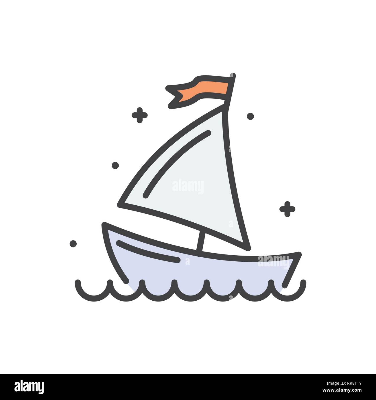 Boat line icon on white background for graphic and web design, Modern ...