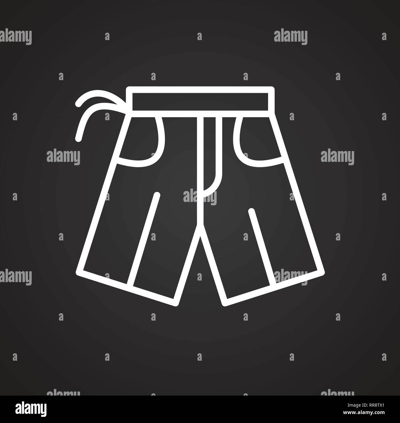 Swim shorts line icon on black background for graphic and web design ...