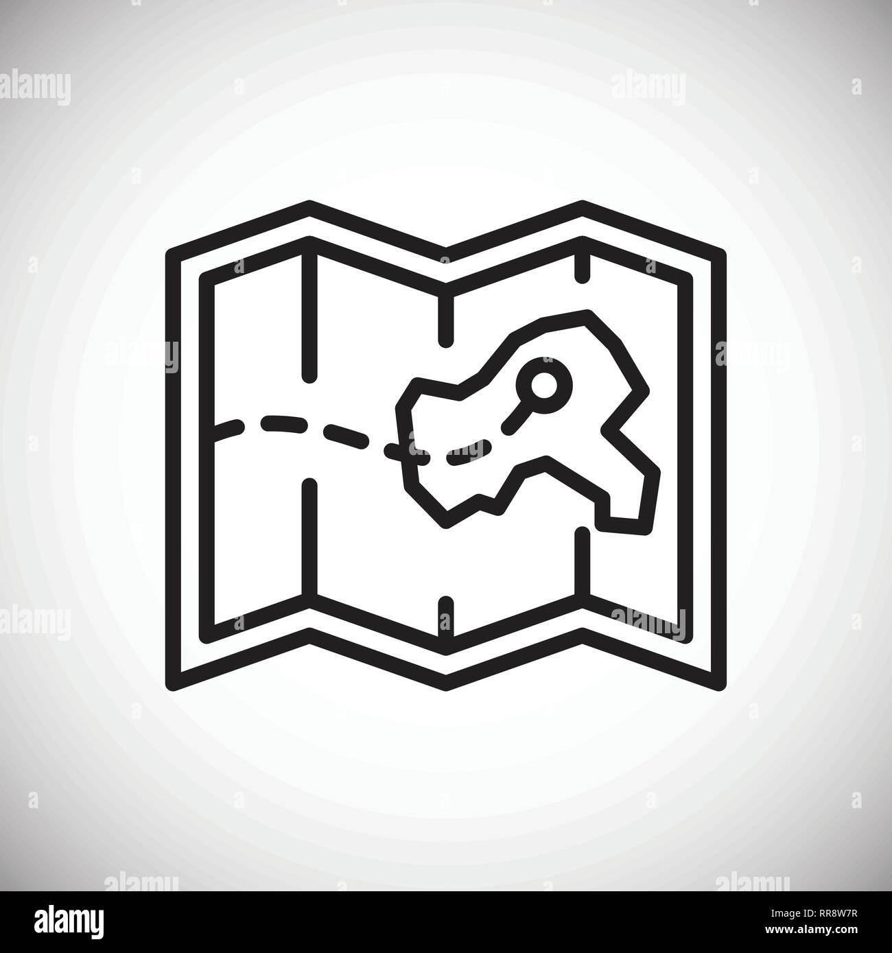 Map line icon on white background for graphic and web design, Modern ...
