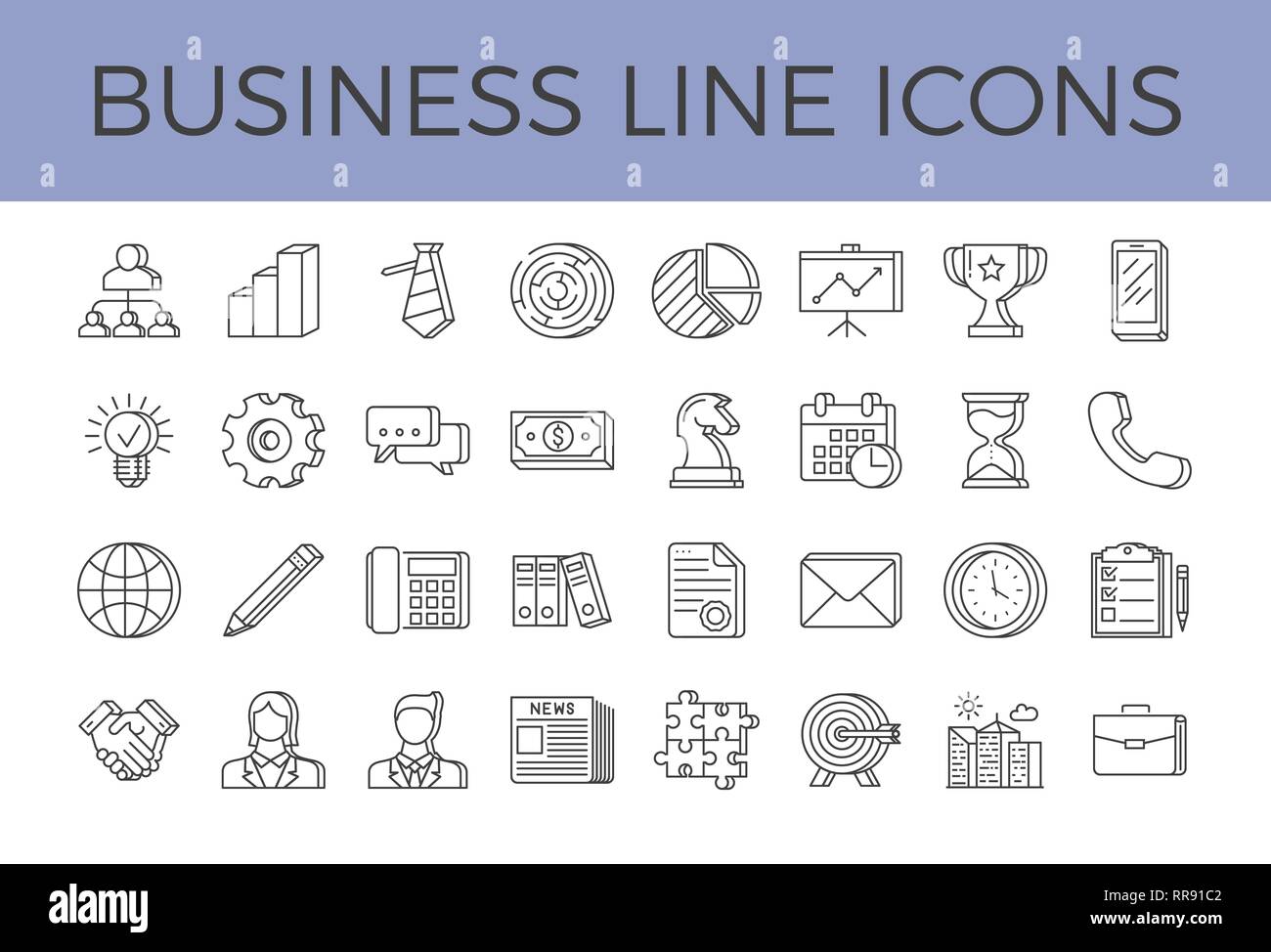 Business Related Vector Line Icons Set Stock Vector Image & Art - Alamy