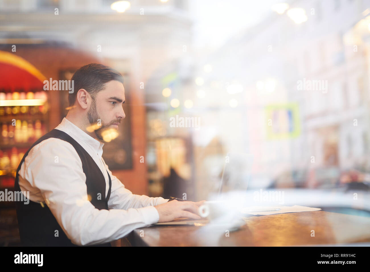 Handsome banker working laptop hi-res stock photography and images - Alamy