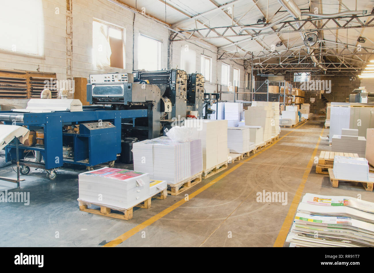 Small typography, interior. The printing equipment, paper Stock Photo ...