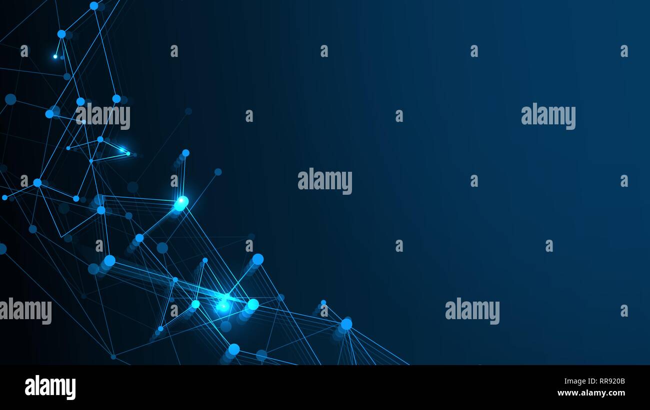 Abstract Technology Network Structure Background. Futuristic Plexus ...