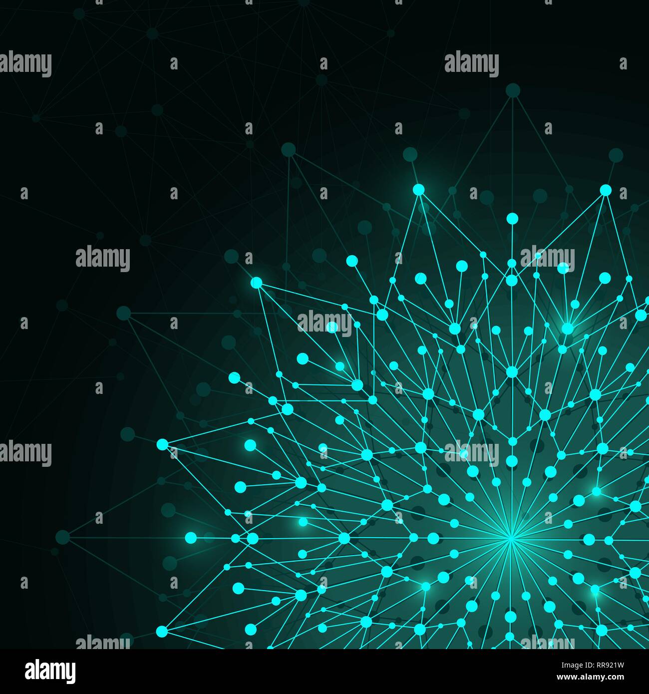 Geometric pattern with connected lines and dots. Vector illustration on ...