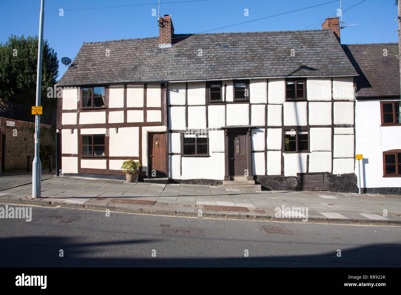Ancient houses the high street Welshpool Powys Wales Stock Photo - Alamy